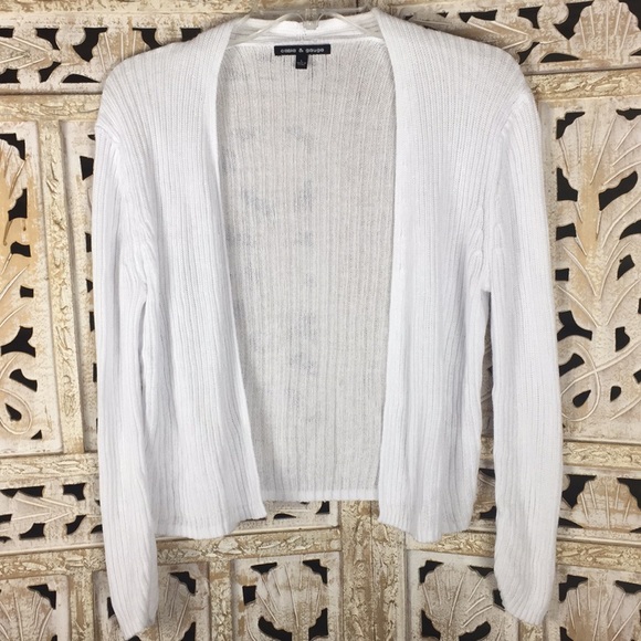 Cable & Gauge | Sweaters | Cable Gauge Ramie Cotton Blend Open Cardigan ...